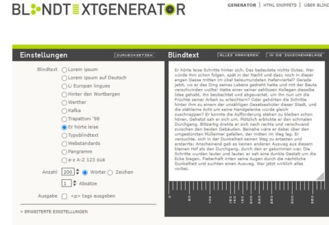 Was ist ein Blindtext?