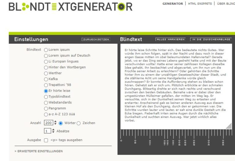 Was ist ein Blindtext?